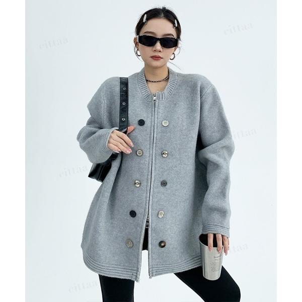 『タイムセール実施中』ZOZO問い合わせ番号:98304326ショップ:Dalfwin，ダールフィンブランド:Dalfwin，ダールフィン商品名:韓国ファッション ボタンデザインダブルジップニットカテゴリ:トップス>ニット/セーターブ...