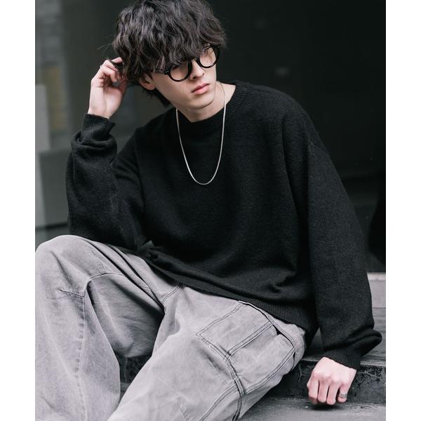 『タイムセール実施中』ZOZO問い合わせ番号:98305434ショップ:Rocky Monroe，ロッキーモンローブランド:Rocky Monroe，ロッキーモンロー商品名:オーバーサイズウール混メランジプルオーバーニット/天竺編みクルーネ...