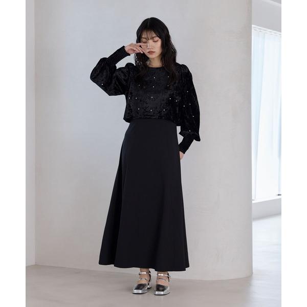 『タイムセール実施中』ZOZO問い合わせ番号:98305533ショップ:MONO-MART，モノマートブランド:forksy.，フォルクシー，MONO-MART，モノマート商品名:【forksy.】【オケージョン対応】ベロアパール長袖トップ...