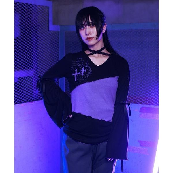 『タイムセール実施中』ZOZO問い合わせ番号:98306062ショップ:axes femme，アクシーズファムブランド:NIBBLE POISON，ニブルポイズン商品名:ツギハギフレア袖プルオーバーカテゴリ:トップス>Tシャツ/カット...