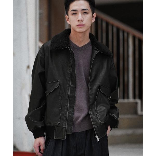 ZOZO問い合わせ番号:98306331ショップ:MONO-MART，モノマートブランド:WYM LIDNM，ウィム バイ リドム商品名:DETACHABLE BOA ARTIFICIAL GRAIN FLIGHT BLOUSONカテゴリ:...