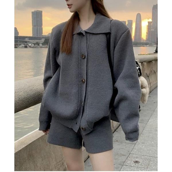 『セール実施中』ZOZO問い合わせ番号:98337902ショップ:WEGO，ウィゴーブランド:WEGO，ウィゴー商品名:WEGO/ハイゲージニットポロカーディガン＆ショートパンツ2点セットアップカテゴリ:ジャケット/アウター>セットア...