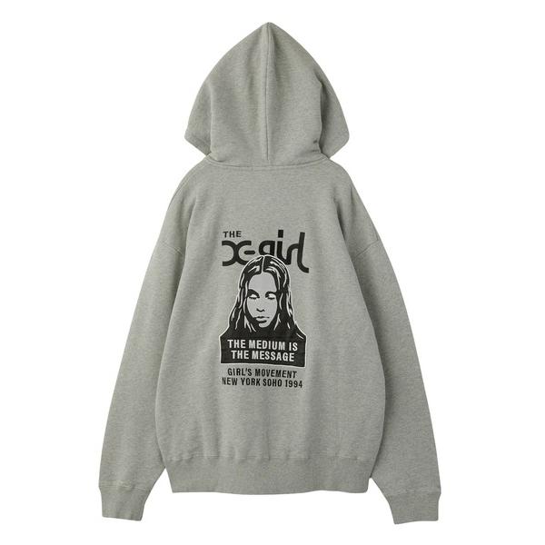 ZOZO問い合わせ番号:98338638ショップ:X-girl，エックスガールブランド:X-girl，エックスガール商品名:FACE PATCH AND LOGO ZIP UP SWEAT HOODIEカテゴリ:トップス>パーカーブラ...