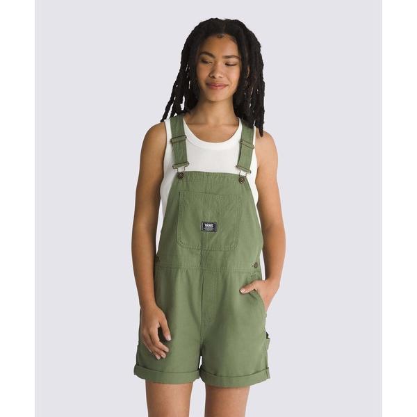 『セール実施中』ZOZO問い合わせ番号:98339094ショップ:VANS，ヴァンズブランド:VANS，バンズ商品名:ウィメンズ GROUND WORK ショートオール / GROUND WORK SHORTALL olivine VN0A...