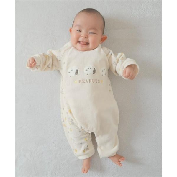 ※このアイテムは返品・交換対象外商品です。ZOZO問い合わせ番号:98339774ショップ:nissen，ニッセンブランド:PEANUTS，ピーナッツ，QUNTSTYLE，キュントスタイル商品名:【スヌーピー】ストライプベロア　長袖カバーオ...