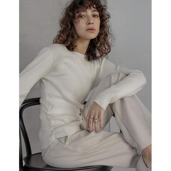 『タイムセール実施中』ZOZO問い合わせ番号:98340990ショップ:Re:EDIT，リエディブランド:Re:EDIT，リエディ商品名:[2025AW COLLECTION][保湿][静電気防止]クルーネックサイドシャーリングリブニットト...