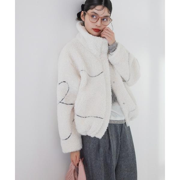 『セール実施中』ZOZO問い合わせ番号:98371359ショップ:VIS，ビスブランド:VIS，ビス商品名:ジャガードボアブルゾンカテゴリ:ジャケット/アウター>ブルゾンブランド品番:2025-B-BVL45080素材:（表地） （基...