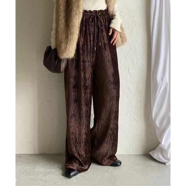 『セール実施中』ZOZO問い合わせ番号:98433394ショップ:wears，ウェアーズブランド:She's Closet，シーズクローゼット商品名:ワイドストレートベロアプリーツパンツカテゴリ:パンツ>その他パンツブランド品番:YA...