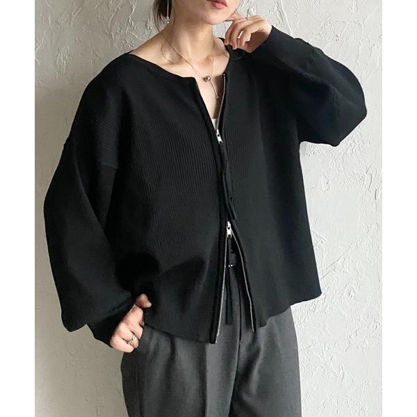 『セール実施中』ZOZO問い合わせ番号:98433403ショップ:wears，ウェアーズブランド:She's Closet，シーズクローゼット商品名:長袖ボリュームスリーブダブルジップアップリブニットカーディガンカテゴリ:トップス>カ...