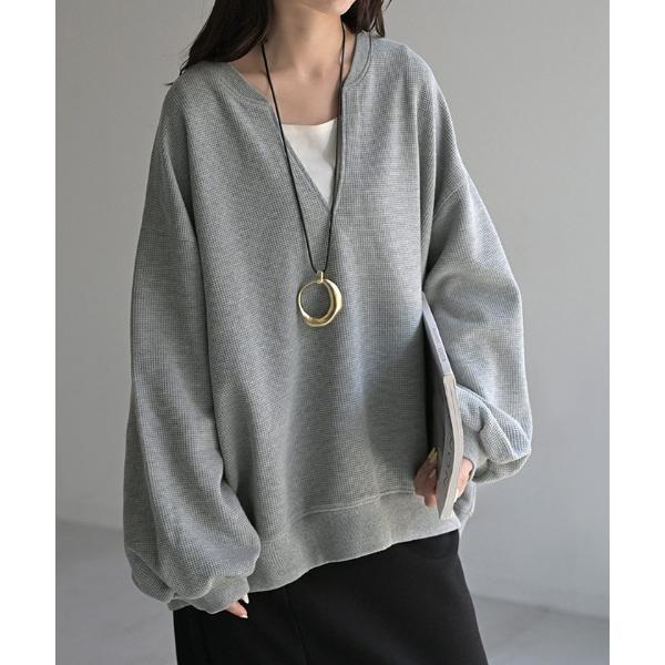ZOZO問い合わせ番号:98434051ショップ:HUG.U，ハグユーブランド:HUG.U，ハグユー商品名:ワッフルキーネックロンTカテゴリ:トップス>Tシャツ/カットソーブランド品番:f576素材:本体: ポリエステル62%， 綿3...