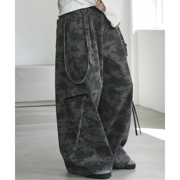 『タイムセール実施中』ZOZO問い合わせ番号:98434853ショップ:EMMA CLOTHES，エマ クローズブランド:Spielio，シュピーリオ商品名:【Spielio】Distressed suspender wide denim ...