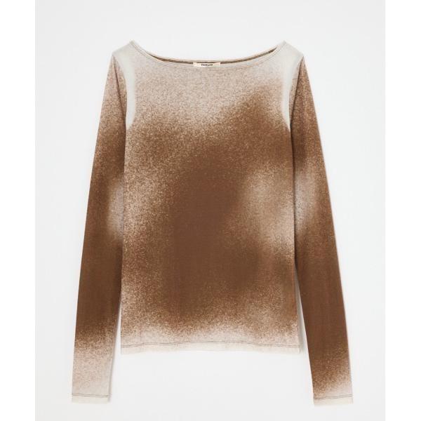 『タイムセール実施中』ZOZO問い合わせ番号:98435189ショップ:SLY，スライブランド:THROW by SLY，スローバイスライ，SLY，スライ商品名:THROW FADE VELOURS B/N TOPS フェード ベロア ボー...