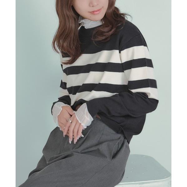 『セール実施中』ZOZO問い合わせ番号:98435696ショップ:Parks TOKYO，パークストウキョウブランド:H.TOKYO，エイチトウキョウ商品名:【定番柄】太幅ボーダー柄 クルーネックニットカテゴリ:トップス>ニット/セー...
