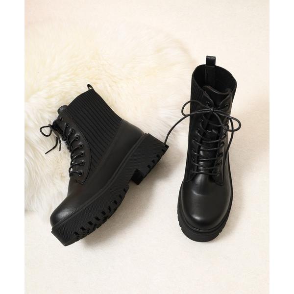 ZOZO問い合わせ番号:98435716ショップ:FUNALIVE，ファンアライブブランド:CIRCLE，サークル，FUNALIVE，ファンアライブ商品名:防滑厚底タンクソールニットレースアップブーツカテゴリ:シューズ>ブーツブランド...