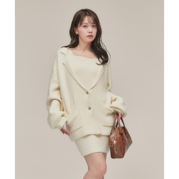 『タイムセール実施中』ZOZO問い合わせ番号:98461402ショップ:mideal，マイディールブランド:fupel，フぺル商品名:choker melange knit setup / チョーカー付きメランジニットセットアップカテゴリ:...