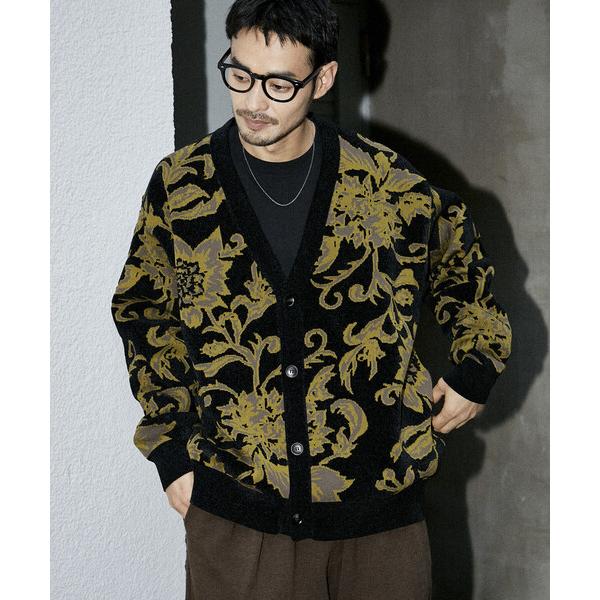 『タイムセール実施中』ZOZO問い合わせ番号:98466617ショップ:FREAK'S STORE，フリークスストアブランド:FREAK'S STORE，フリークスストア商品名:フラワー総柄 モール糸 ニットカーディガン/リラックスフィット...