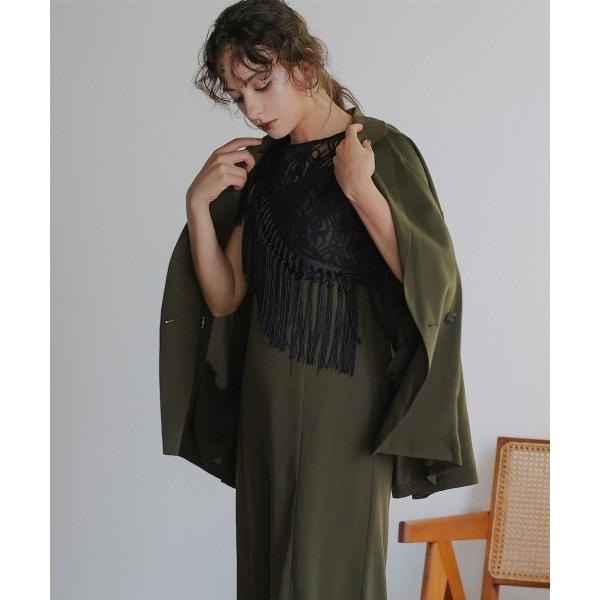 ZOZO問い合わせ番号:98467340ショップ:nissen，ニッセンブランド:Callarus，カラルス商品名:ノーカラージャケットアシメフリンジ使いレースワンピースドレスアンサンブル〔Callarus〕カテゴリ:ジャケット/アウター&...