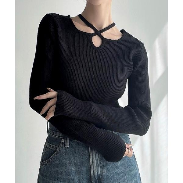 『タイムセール実施中』ZOZO問い合わせ番号:98468734ショップ:JUNOAH，ジュノアブランド:Meiru，メイル商品名:クロスネックリブニットカテゴリ:トップス>ニット/セーターブランド品番:frei091-171素材:レー...