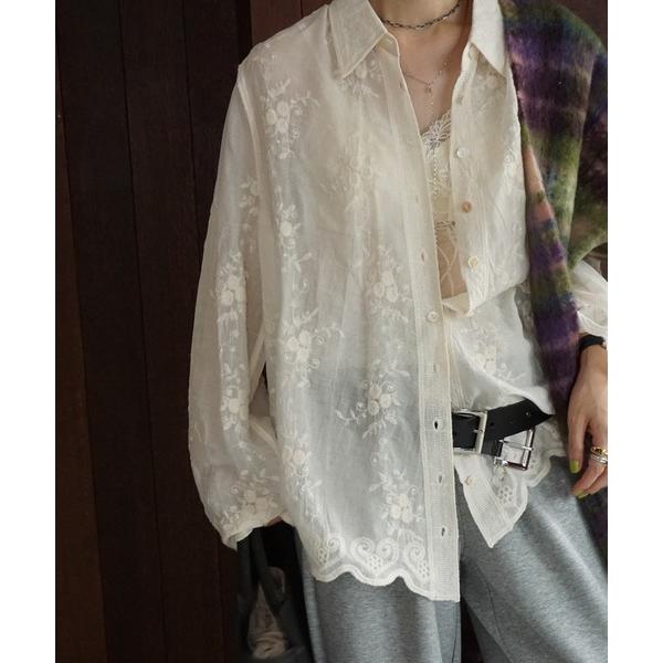 ZOZO問い合わせ番号:98468940ショップ:chuclla，チュクラブランド:chuclla，チュクラ商品名:セミシアー フラワー刺繍シャツ chw25a077カテゴリ:トップス>シャツ/ブラウスブランド品番:chw25a077...