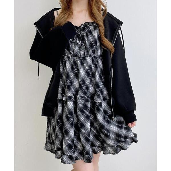 『タイムセール実施中』ZOZO問い合わせ番号:98469222ショップ:INGNI，イングブランド:INGNI，イング商品名:チェック柄ティアードキャミワンピースカテゴリ:ワンピース/ドレス>ワンピースブランド品番:1254-5001...