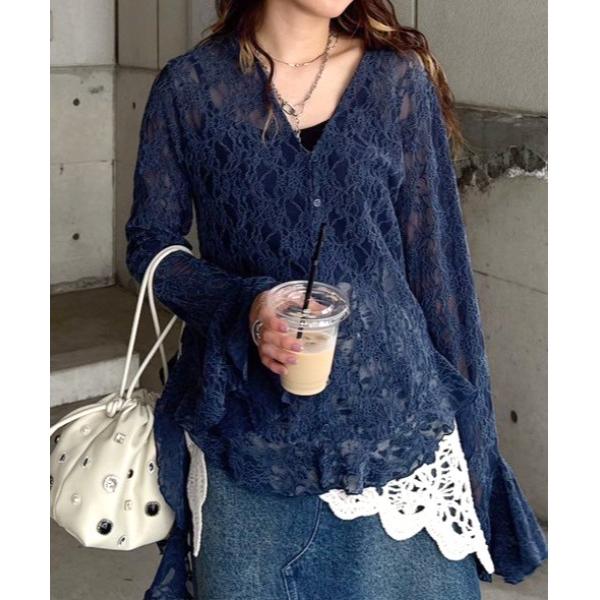 ZOZO問い合わせ番号:98469387ショップ:AMERI VINTAGE，アメリビンテージブランド:Ameri，アメリ商品名:UND 2WAY CUT LACE FRILL TOPカテゴリ:トップス>Tシャツ/カットソーブランド品...