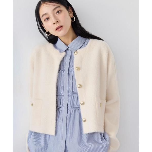 ZOZO問い合わせ番号:98469420ショップ:VIS，ビスブランド:VIS，ビス商品名:接結ミニフェザーニットジャケットカーディガン/一部WEB限定カラーカテゴリ:トップス>カーディガン/ボレロブランド品番:2025-B-BVK6...