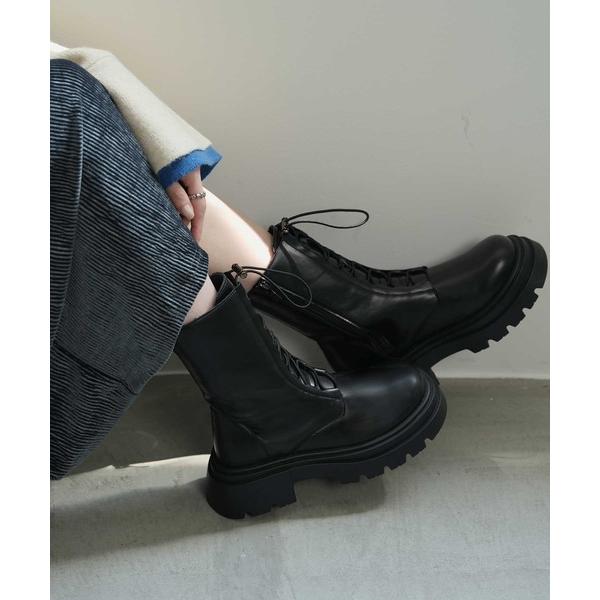 『タイムセール実施中』ZOZO問い合わせ番号:98469587ショップ:Bonjour Sagan，ボンジュールサガンブランド:Bulue.，ブルー商品名:【Bulue.】ドロストデザイン レースアップブーツカテゴリ:シューズ>ブーツ...