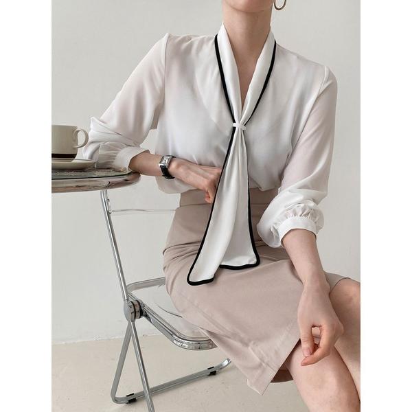 『タイムセール実施中』ZOZO問い合わせ番号:98471359ショップ:Bonjour Sagan，ボンジュールサガンブランド:MINS MINIS，ミンスミニス，Bonjour Sagan，ボンジュールサガン商品名:配色タイシフォンブラウ...