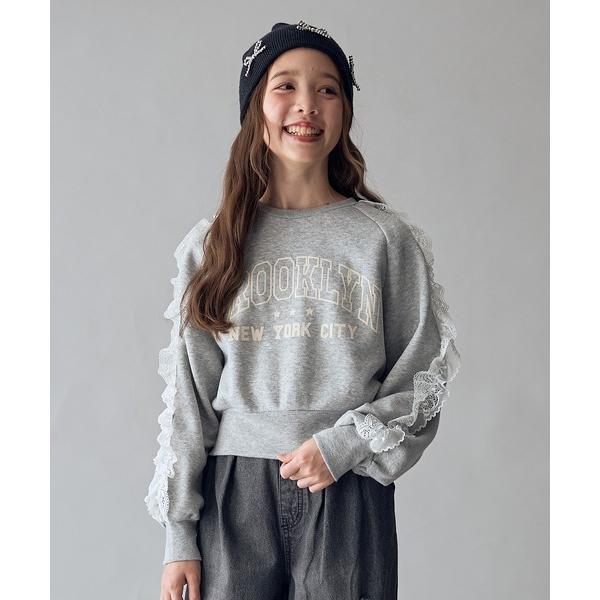 ZOZO問い合わせ番号:98502198ショップ:cross marche，クロスマルシェブランド:BISKEE，ビスキー商品名:袖レース使いカレッジプリントプルオーバー/トレーナーカテゴリ:トップス>スウェットブランド品番:2127...