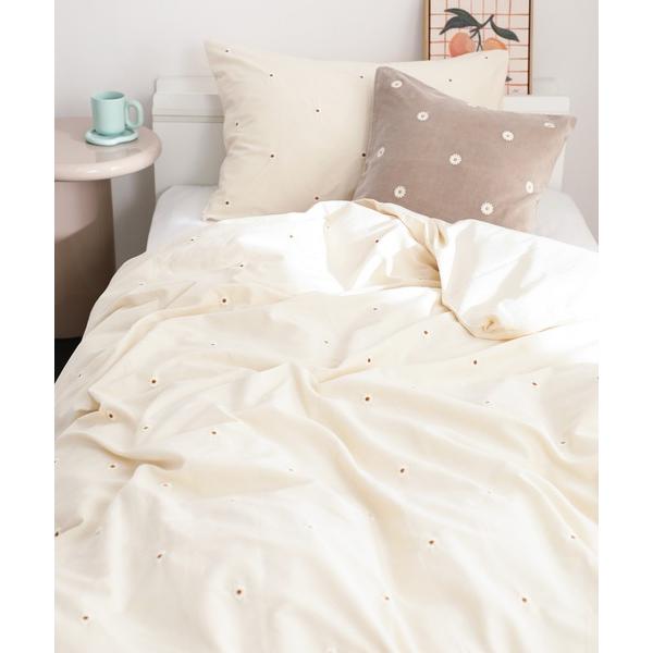 ZOZO問い合わせ番号:98502484ショップ:Francfranc，フランフランブランド:Francfranc，フランフラン商品名:デイジーエンブロイダリー 掛け布団カバー ダブル アイボリー 綿100％ 花柄 刺繍カテゴリ:インテリア...