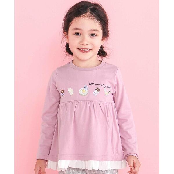 『タイムセール実施中』ZOZO問い合わせ番号:98503029ショップ:BEBE ONLINE STORE，ベベ オンラインストアブランド:SLAP SLIP，スラップスリップ商品名:裾シフォンアニマルクマウサギネコスイーツモチーフTシャツ...