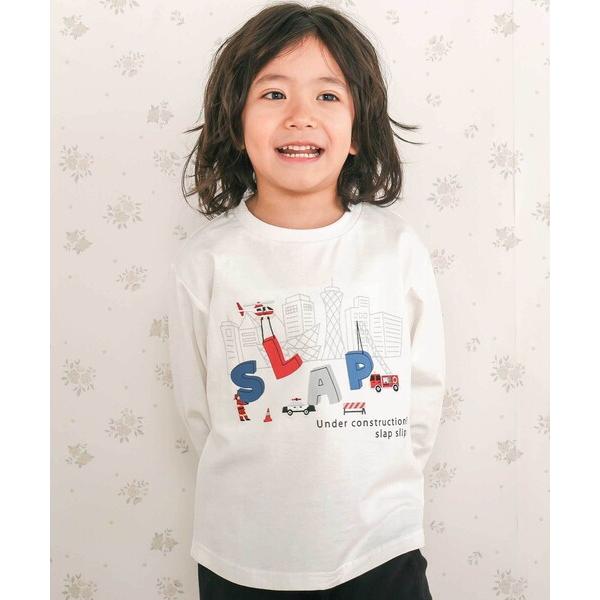 『タイムセール実施中』ZOZO問い合わせ番号:98503031ショップ:BEBE ONLINE STORE，ベベ オンラインストアブランド:SLAP SLIP，スラップスリップ商品名:はたらくくるま恐竜みなとまち刺しゅう発砲プリントTシャツ...