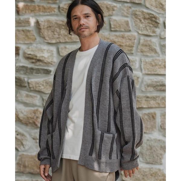 ZOZO問い合わせ番号:98504331ショップ:CAMBIO，カンビオブランド:CAMBIO，カンビオ商品名:mcg3719-Stripe Jacquard Buttonless Knit Cardigan ニットカーディガン(A5662...