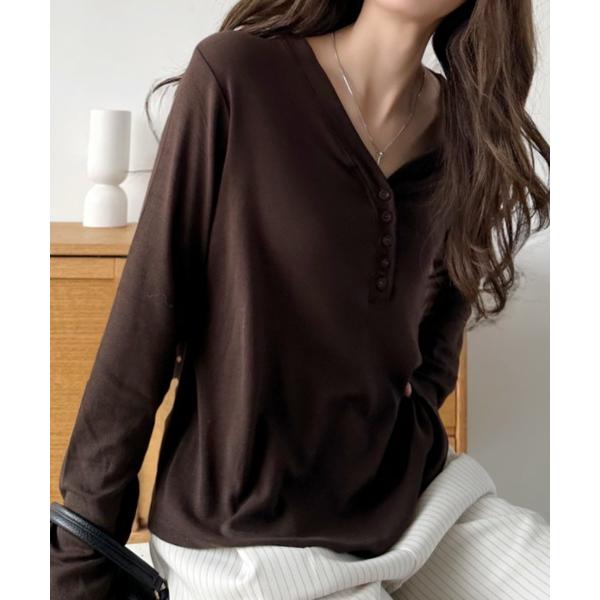 『タイムセール実施中』ZOZO問い合わせ番号:98505317ショップ:Ada.，エイダブランド:Eclat one，エクラワン，Ada.，エイダ商品名:【Eclat one】V ヘンリーネック カットソーカテゴリ:トップス>Tシャツ...