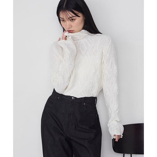 『タイムセール実施中』ZOZO問い合わせ番号:98506354ショップ:MONO-MART，モノマートブランド:forksy.，フォルクシー，MONO-MART，モノマート商品名:【forksy.】ジオメトリックデザイン シアーハイネックメ...