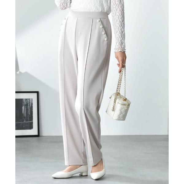 『タイムセール実施中』ZOZO問い合わせ番号:98506531ショップ:INTERPLANET/actuel，インタープラネット/アクチュエルブランド:INTERPLANET，インタープラネット商品名:カットジョーゼットパールボタンパンツカ...