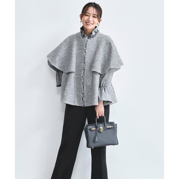 『セール実施中』ZOZO問い合わせ番号:98507103ショップ:RUIRUE BOUTIQUE，ルイルエブティックブランド:RUIRUE BOUTIQUE，ルイルエブティック商品名:ツイード ケープ ジャケット ＆ 選べる パンツ セット...