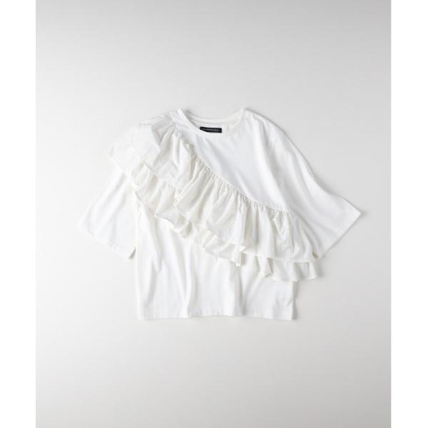 ZOZO問い合わせ番号:98538229ショップ:Right-on，ライトオンブランド:Right-on，ライトオン商品名:【HONEYSUCKLE ROSE】【華奢見え・接触冷感】アシメフリルTシャツカテゴリ:トップス>Tシャツ/カ...