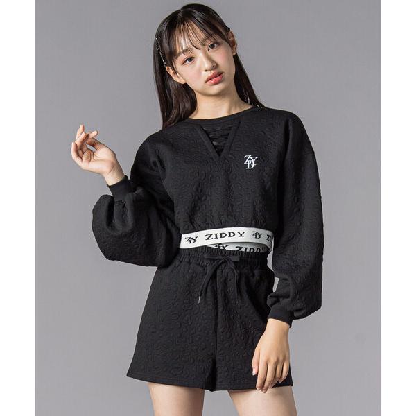 『タイムセール実施中』ZOZO問い合わせ番号:98538444ショップ:BEBE ONLINE STORE，ベベ オンラインストアブランド:ZIDDY，ジディ商品名:膨れジャガードトレーナー＆ショートパンツセット(130~160cm)カテゴ...