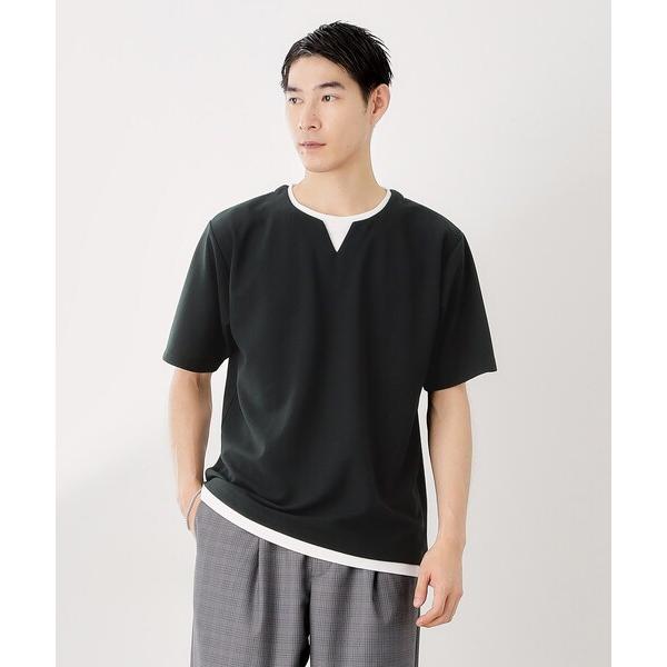 ZOZO問い合わせ番号:98539375ショップ:THE SHOP TK，ザ ショップ ティーケーブランド:THE SHOP TK ，ザ ショップ ティーケー 商品名:ツイルキーネック半袖Tシャツカテゴリ:トップス>Tシャツ/カットソ...