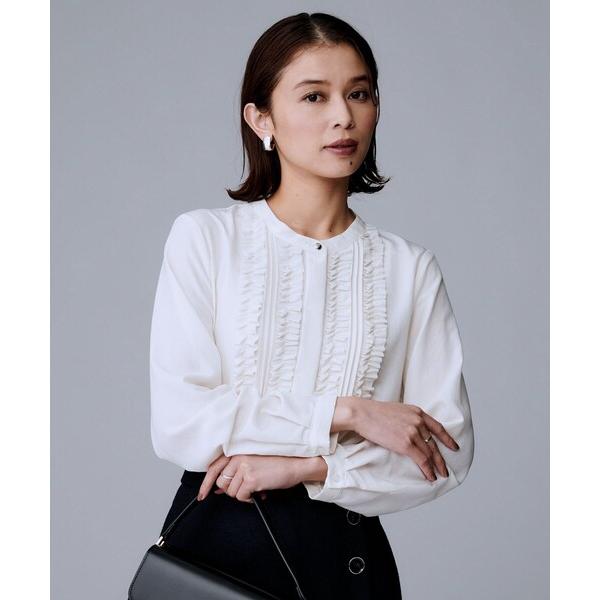 『タイムセール実施中』ZOZO問い合わせ番号:98540212ショップ:UNTITLED，アンタイトルブランド:UNTITLED，アンタイトル商品名:【1枚で着映え/オンオフ着回し】フリルサテンブラウスカテゴリ:トップス>シャツ/ブラ...