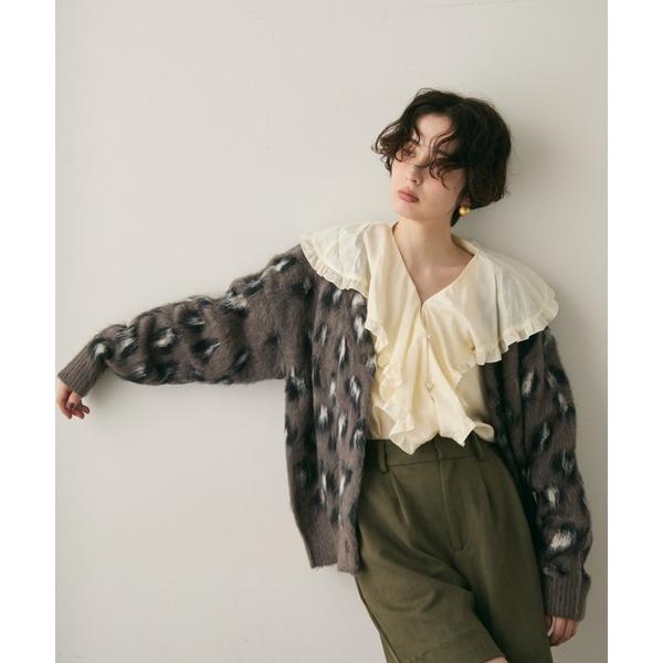 『セール実施中』ZOZO問い合わせ番号:98541234ショップ:Auntie Rosa，アンティローザブランド:Trish，トリッシュ商品名:モヘアタッチレオパード柄Vネックカーディガンカテゴリ:トップス>カーディガン/ボレロブラン...