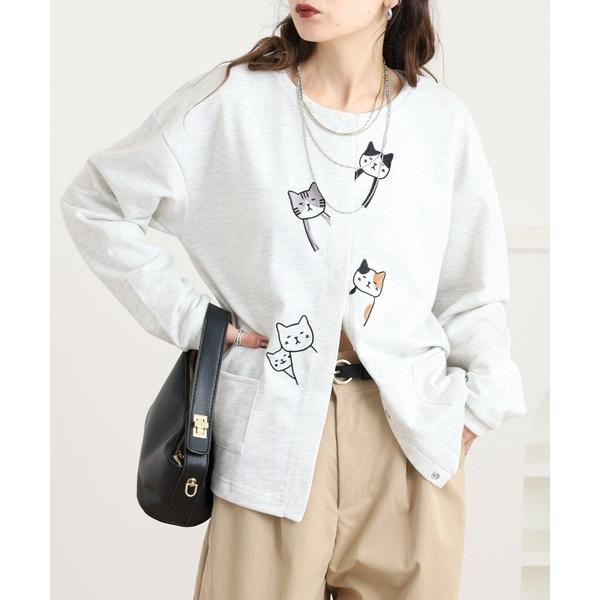『タイムセール実施中』ZOZO問い合わせ番号:98542473ショップ:FUNALIVE，ファンアライブブランド:Quelle Chance，ケルシャンス，FUNALIVE，ファンアライブ商品名:ひょっこりネコ 前立て刺繍カーディガンカテゴ...