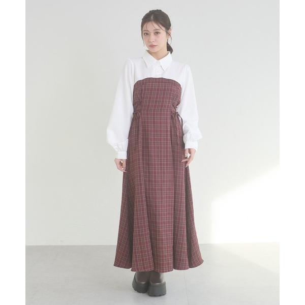 ZOZO問い合わせ番号:98574327ショップ:Ambre Neige，アンブルネージュブランド:Ambre Neige，アンブルネージュ商品名:side lace up flare dress / サイドレースアップフレアワンピースカテ...