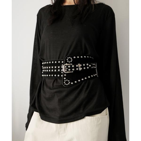 『タイムセール実施中』ZOZO問い合わせ番号:98574882ショップ:Ulysses，ユリシスブランド:Ulysses，ユリシス商品名:スタッズデザインワイドベルトカテゴリ:ファッション雑貨>ベルトブランド品番:DUY25W002素...