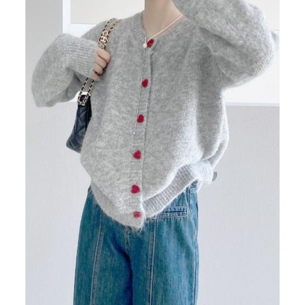 『タイムセール実施中』ZOZO問い合わせ番号:98574981ショップ:Ada.，エイダブランド:SHEPP，シープ商品名:ハートボタン クルーカーディガン/ニットカーデカテゴリ:トップス>カーディガン/ボレロブランド品番:SP560...