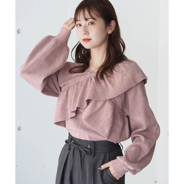 『タイムセール実施中』ZOZO問い合わせ番号:98575772ショップ:tiptop+pocket，ティップトッププラスポケットブランド:tiptop，ティップトップ商品名:フリルクロスニットプルオーバーカテゴリ:トップス>ニット/セ...