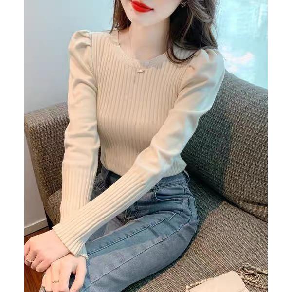 『タイムセール実施中』ZOZO問い合わせ番号:98576451ショップ:Crisp，クリスプブランド:roomy，ルーミー商品名:クルーネックパフスリーブニットカテゴリ:トップス>ニット/セーターブランド品番:1258049素材:ビス...