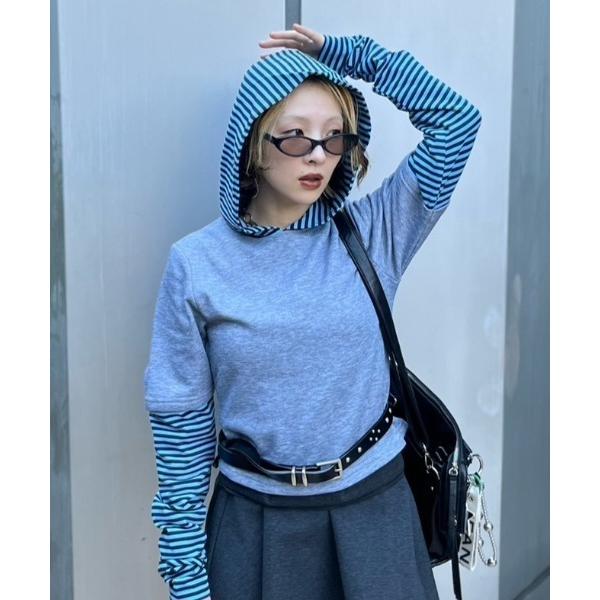 ZOZO問い合わせ番号:98578183ショップ:JEANASIS，ジーナシスブランド:JEANASIS，ジーナシス商品名:【25quee】ボーダーレイヤードフーディ/594907カテゴリ:トップス>パーカーブランド品番:594907...