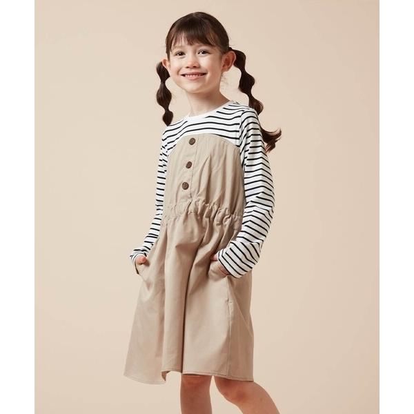 『セール実施中』ZOZO問い合わせ番号:98579403ショップ:a.v.v，アー・ヴェ・ヴェブランド:a.v.v，アーヴェヴェ商品名:[100-160]フロントボタンドッキングワンピースカテゴリ:ワンピース/ドレス>ワンピースブラン...